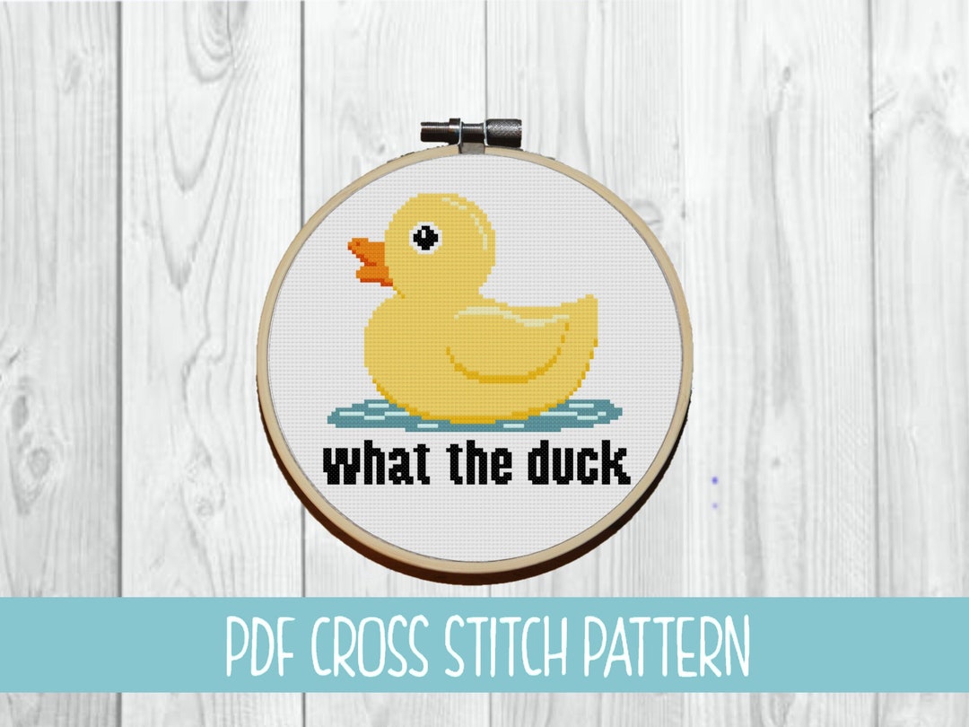 What the Duck Cross Stitch Pattern | Kawaii Cross Stitch | Cute Cross ...
