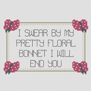 Firefly Pretty Floral Bonnet Cross Stitch Pattern - Etsy