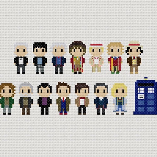Set Dr Who Cross Stitch Pattern Doctor Who Craft Police Box Dr - Etsy