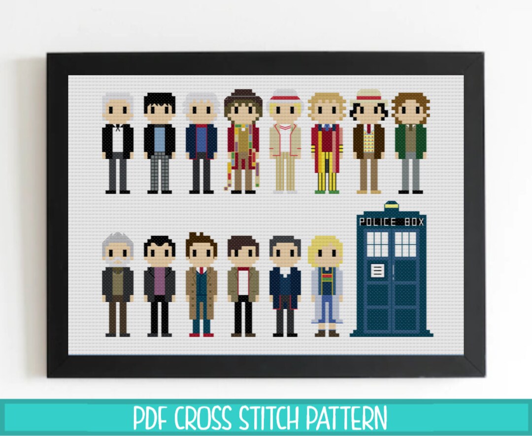 Doctor Who All Doctors Cross Stitch Pattern 2 Rows - Etsy