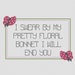 Firefly Pretty Floral Bonnet Cross Stitch Pattern - Etsy