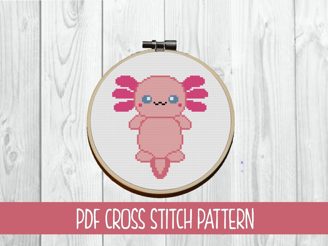 Axolotl Cross Stitch Pattern Kawaii Cross Stitch Cute - Etsy