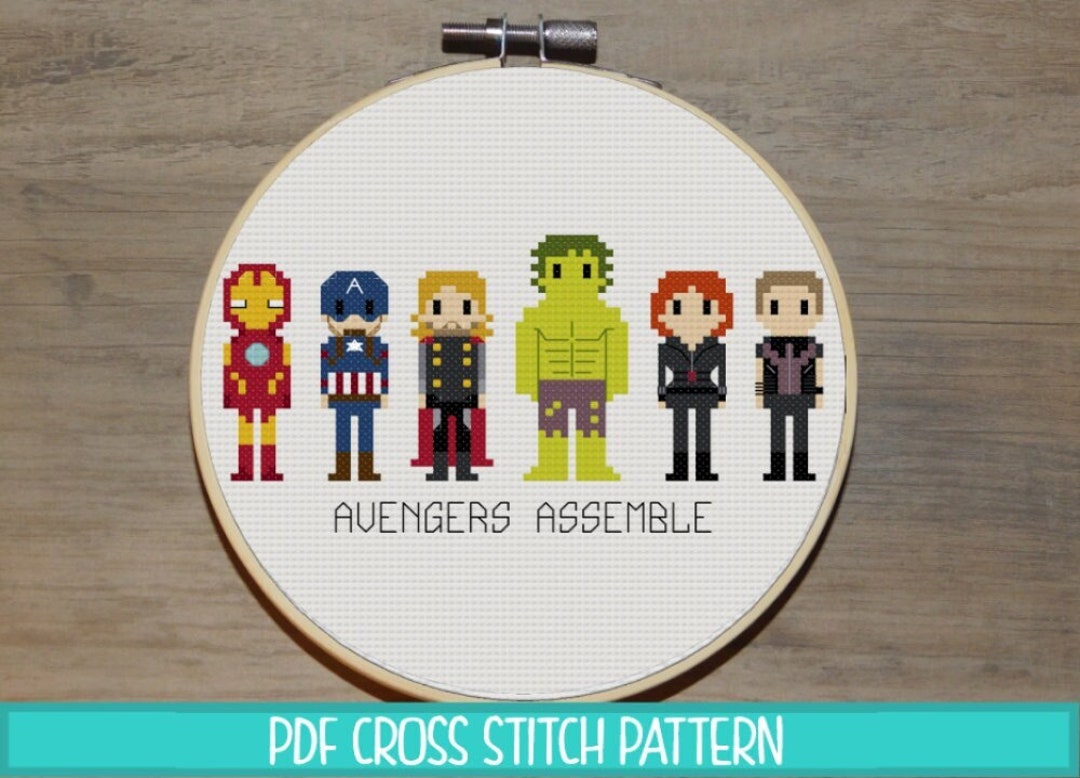 Avengers Assemble Cross Stitch Pattern | Marvel | Comic Book | Iron Man ...