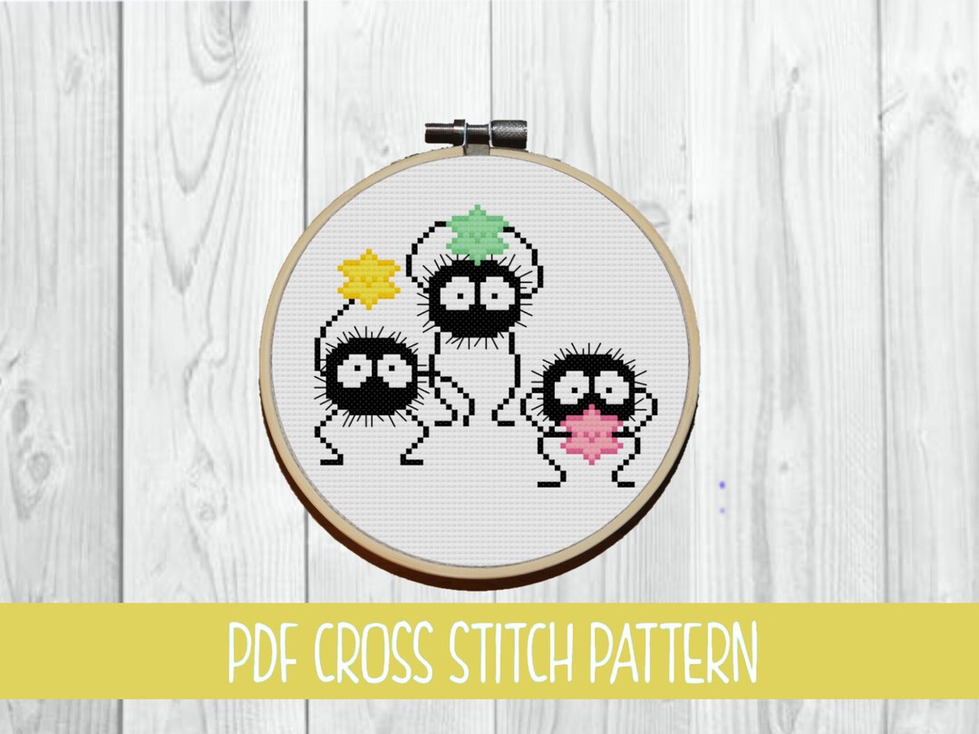 Spirited Away Soot Sprites Cross Stitch Pattern Anime Cross Stitch ...