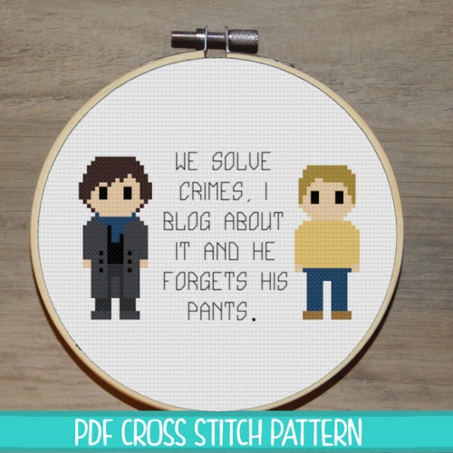 Sherlock Cross Stitch Pattern Digital Download PDF File Holmes - Etsy