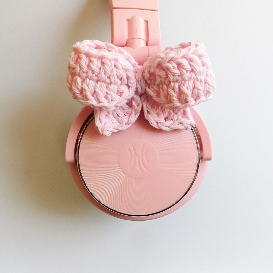 Crochet Bow Headphone Accessory, Cute Headphone Charm, Bow Bag Charm ...
