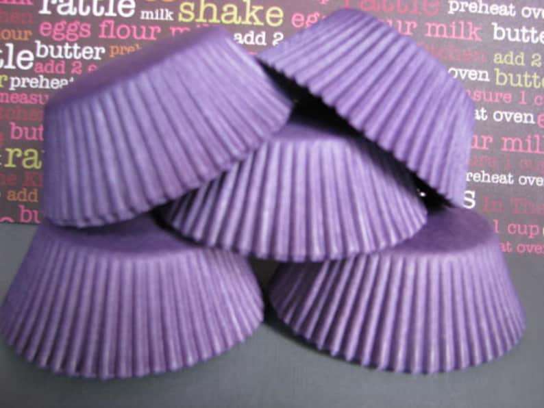 50 Premium Solid Purple / Purple Cupcake Wrapper/ Purple Baking Cups ...