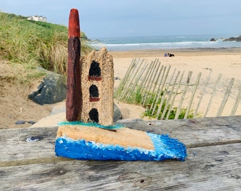 Cornish Tin Mine Engine House Silhouette - Handmade Framed Art Picture ...
