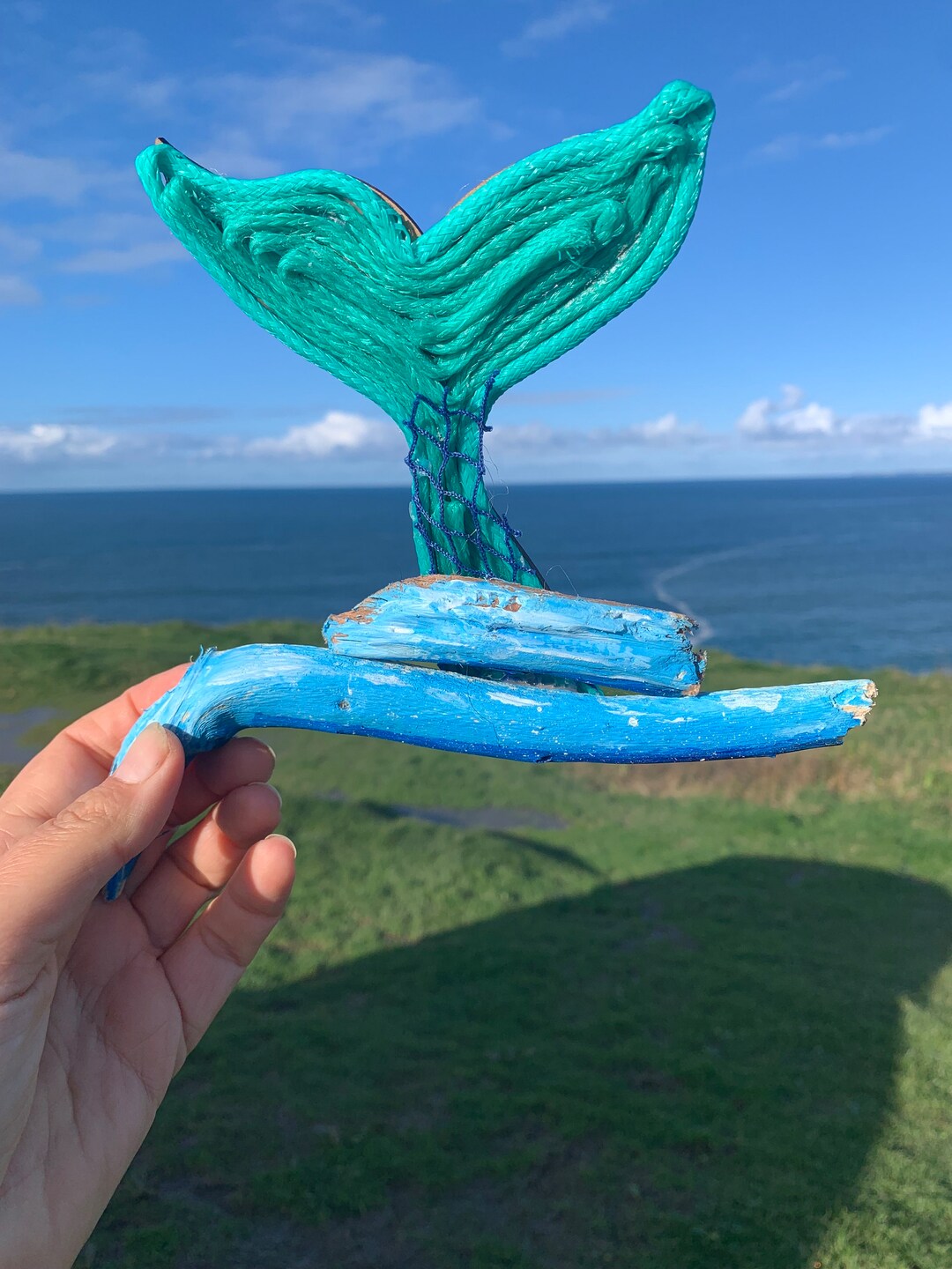 Handmade Upcycled Fishing Rope Mermaid Tail With Driftwood Waves - Etsy