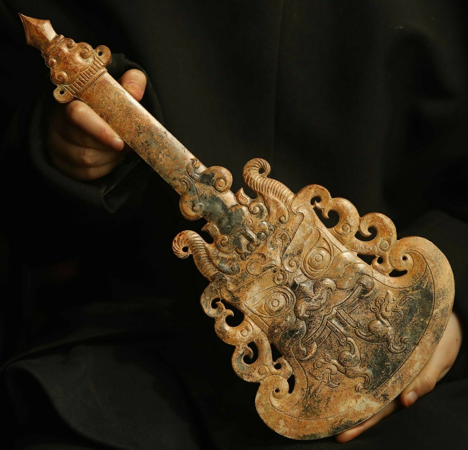 Jade Scepter Axe Huge 12.7 Jadeite Prestige Ceremonial | Etsy