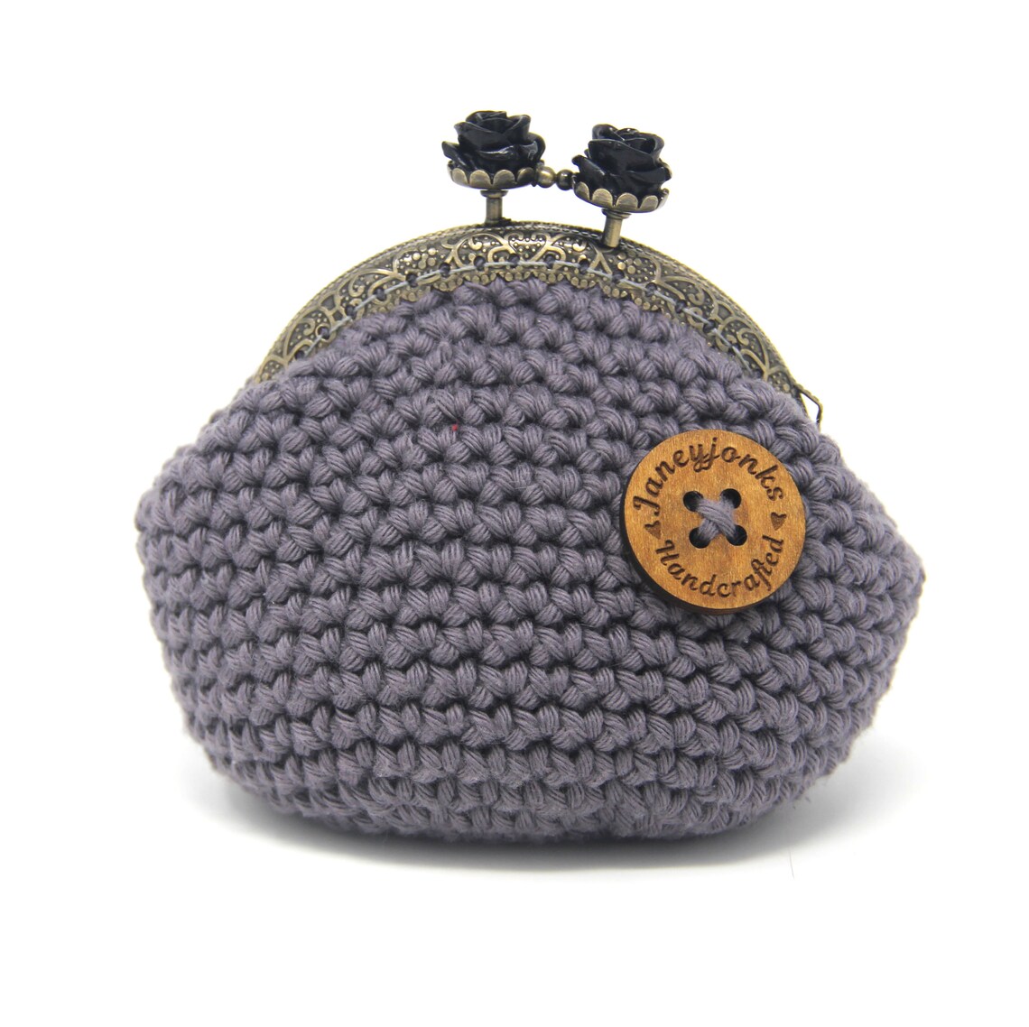 Slate Grey Cotton Coin Purse, Vintage Style, 100% Cotton, Fully Lined ...