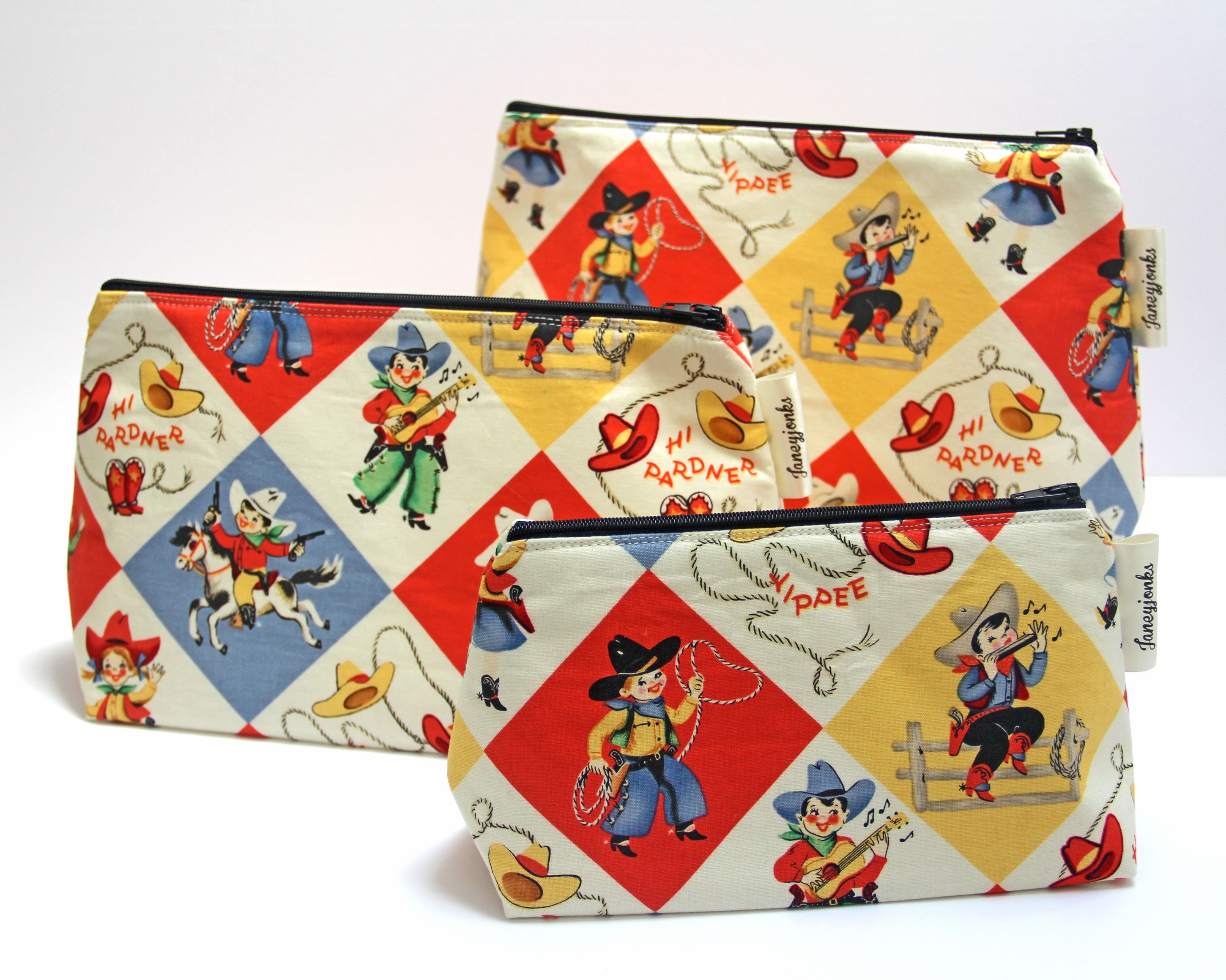 Cute Cowboys and Cowgirls Pencil Case Retro Vintage Makeup - Etsy UK