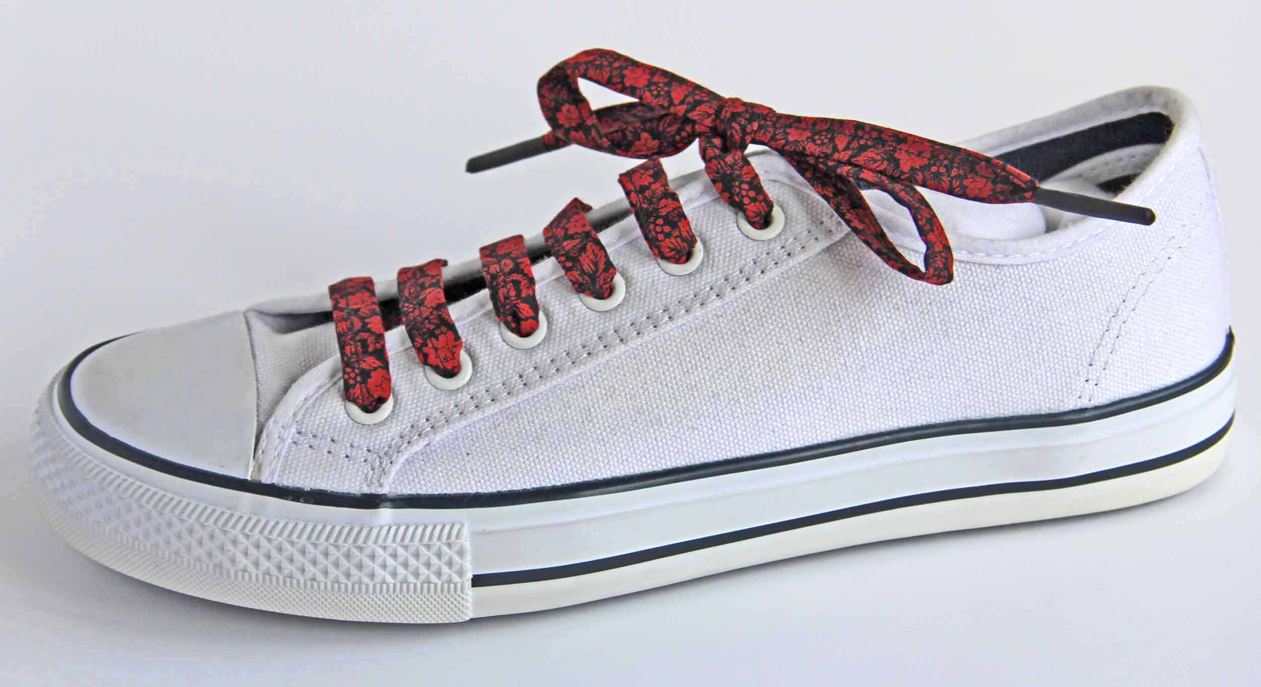 Black and Red Roses Shoelaces Canvas Shoes Sneakers Retro - Etsy UK