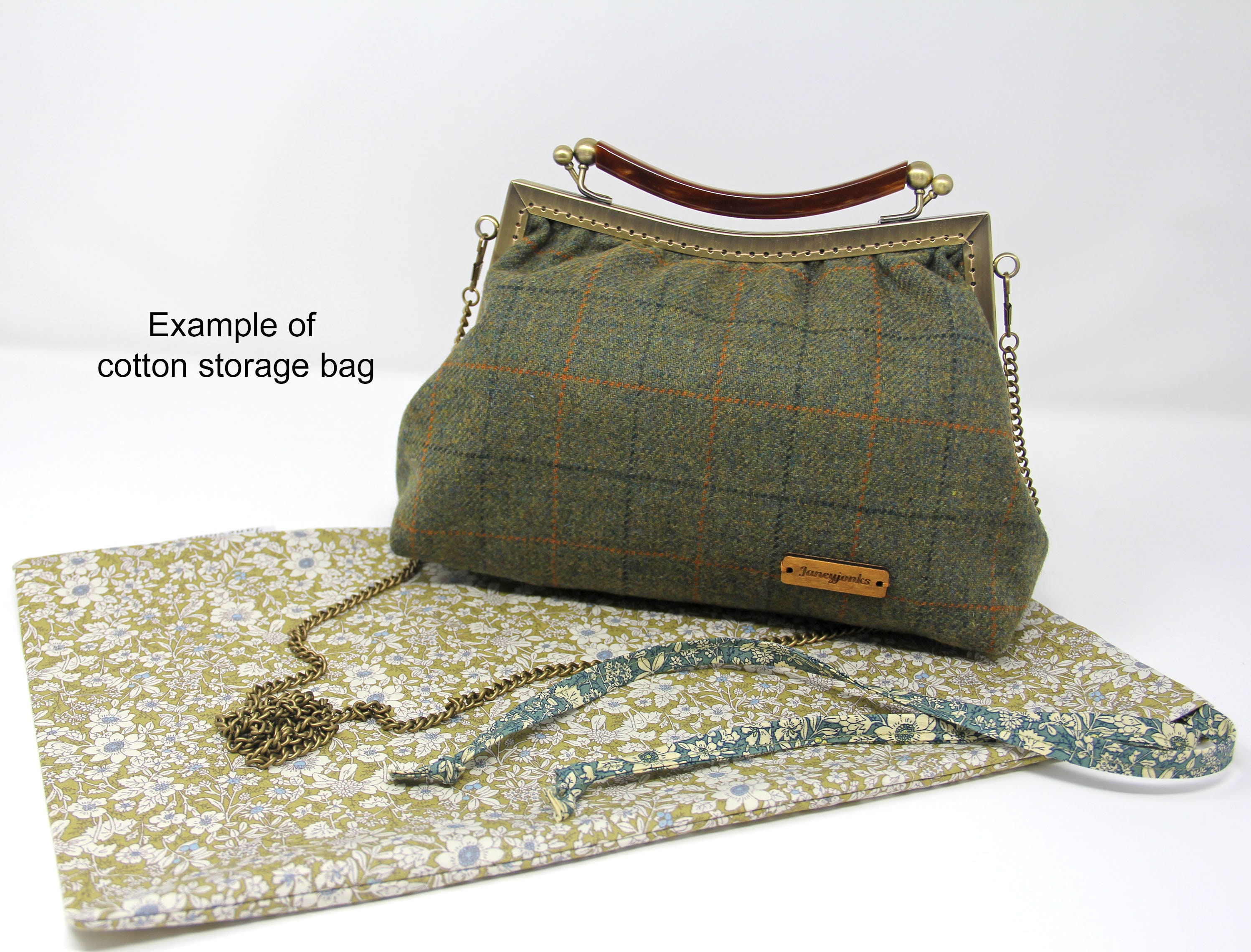 Mid Blue Flecked Tweed Evening Purse Bag, Fully Lined, Removable ...