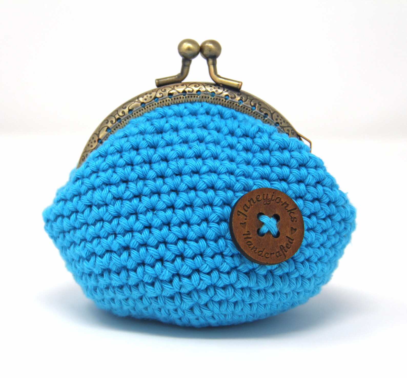 Turquoise Cotton Coin Purse | Vintage Style, 100% Cotton, Fully Lined ...