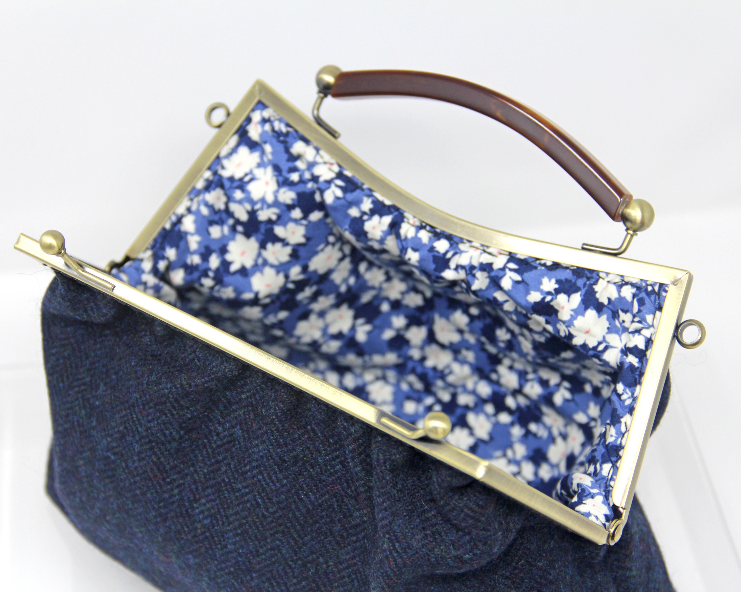 Navy Blue Tweed Coin Purse, Fully Lined, Matching Handbag Available ...