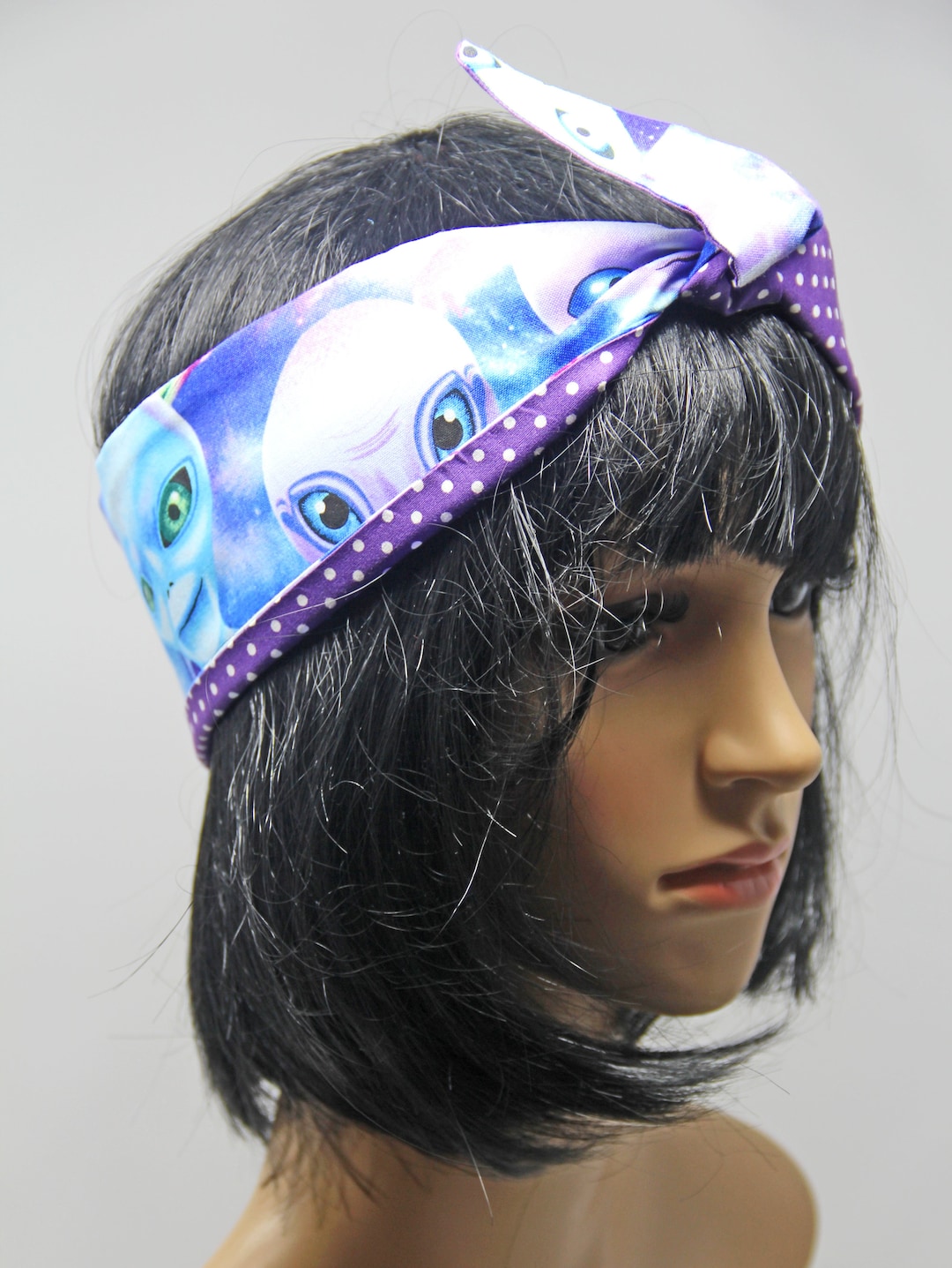 Cheeky Aliens Reversible Hair Wrap | 50’s Rockabilly | Head Scarf ...