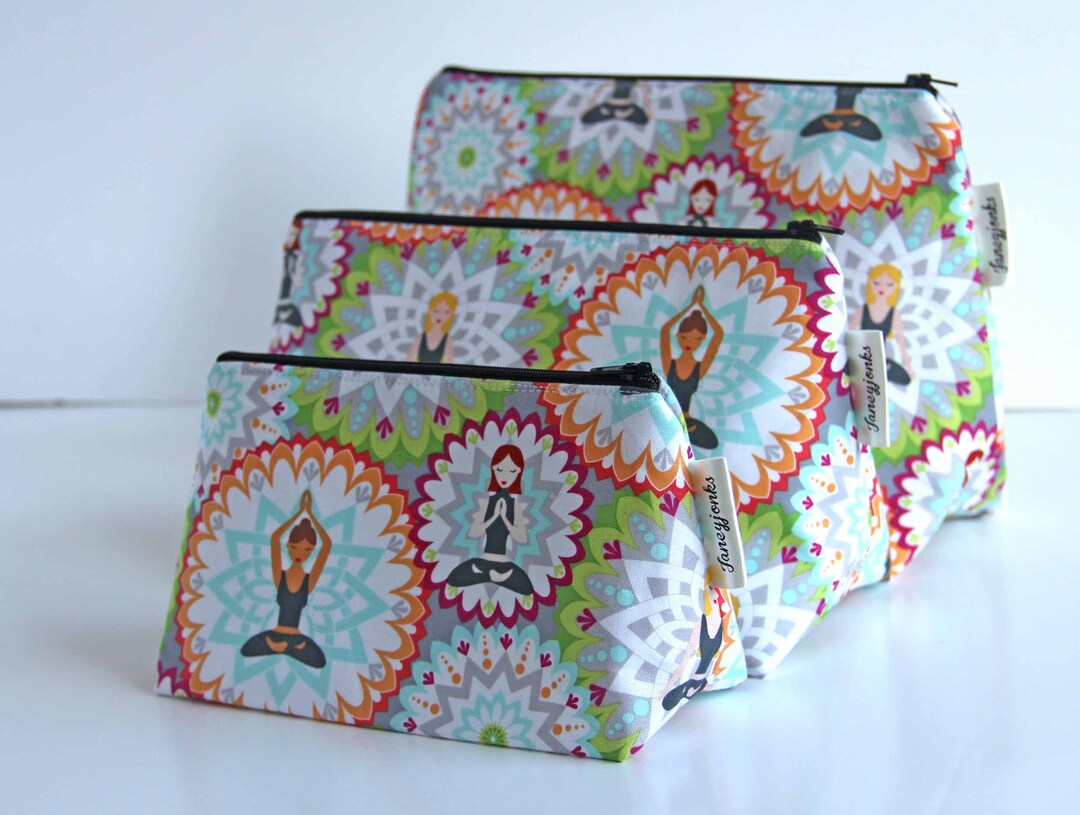 Yoga Poses Makeup and Wash Bags, Different Sizes Available, Gift for ...