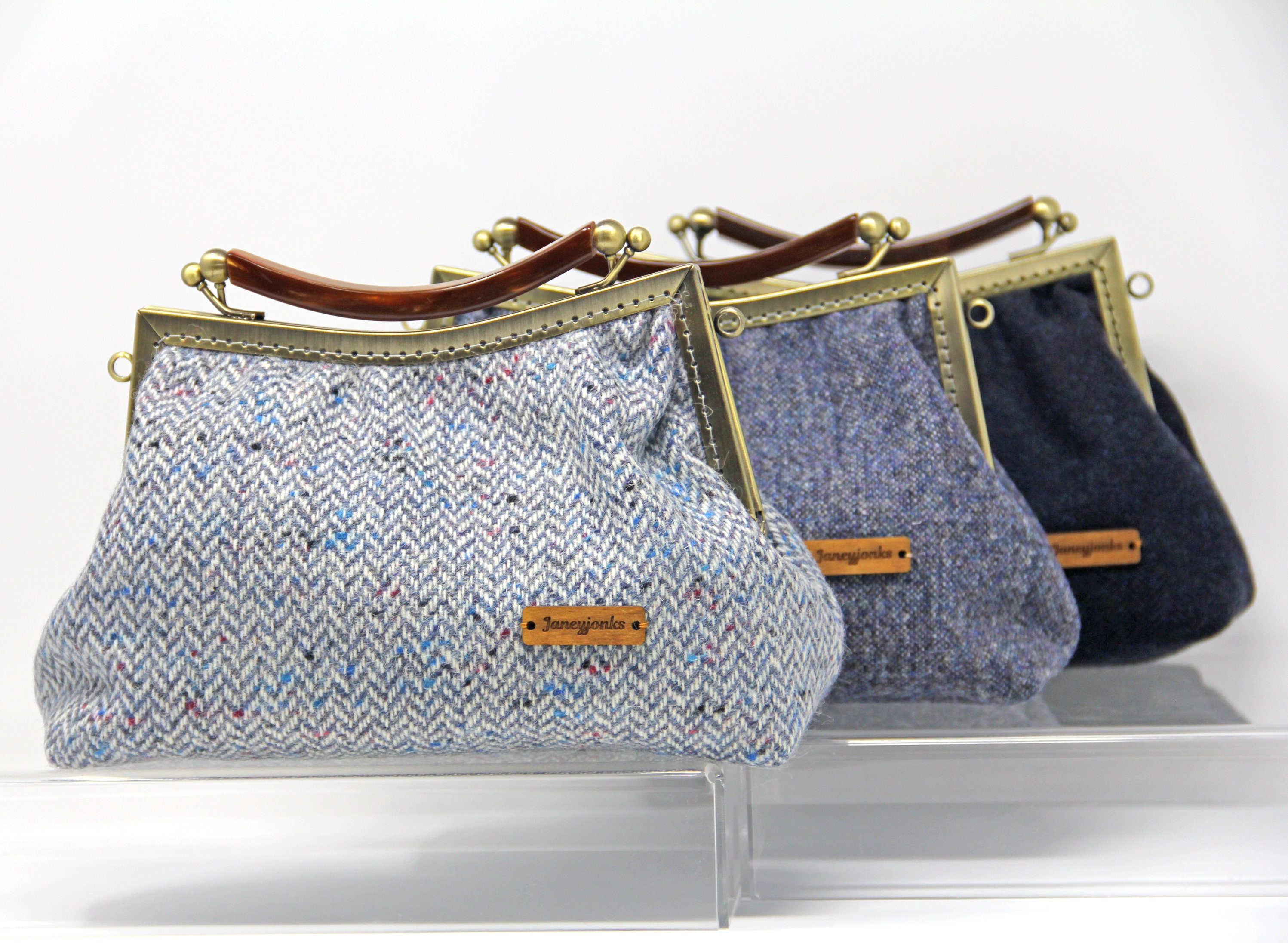 Navy Blue Tweed Coin Purse, Fully Lined, Matching Handbag Available ...