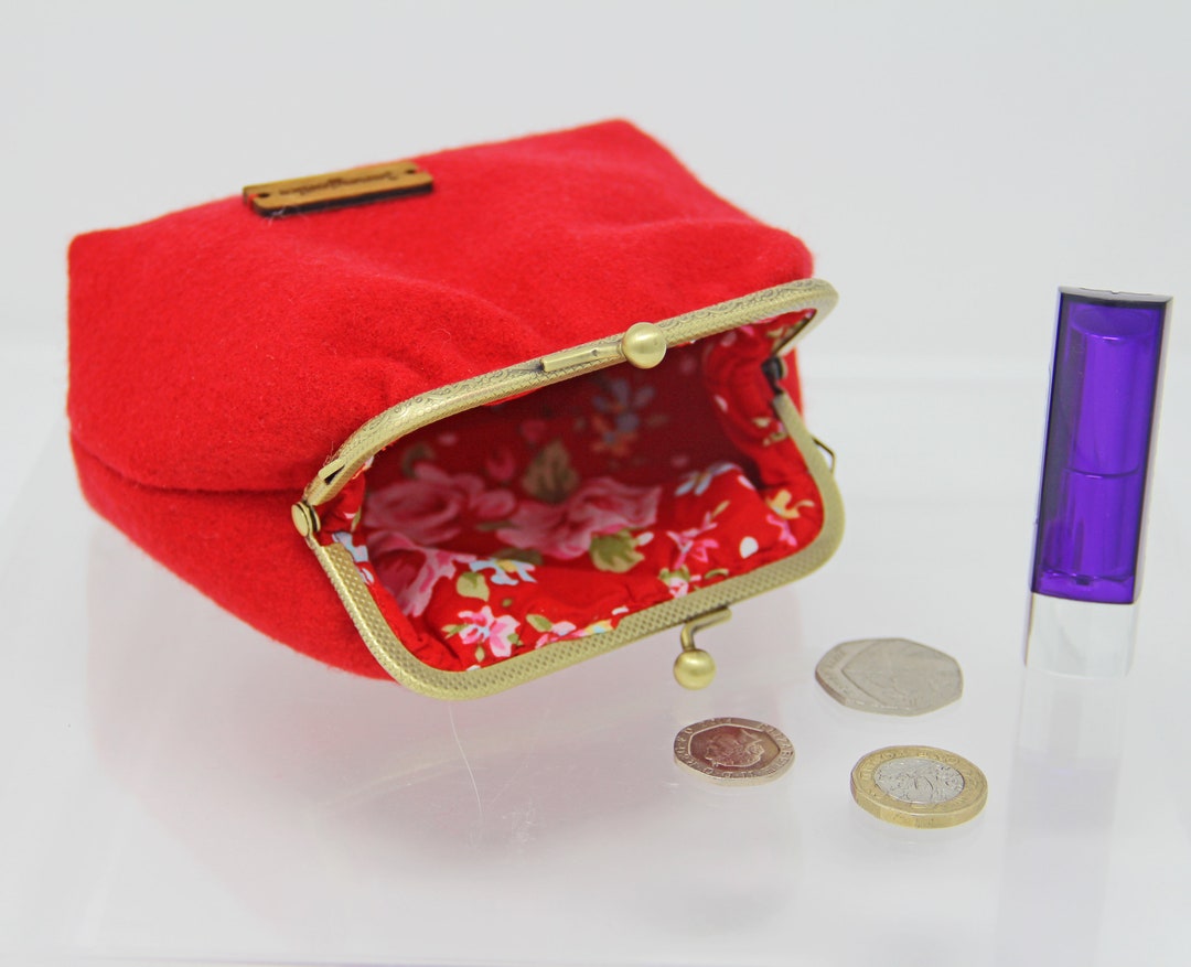 Bright Red Box Shaped Coin Purse, Fully Lined, Matching Handbag ...