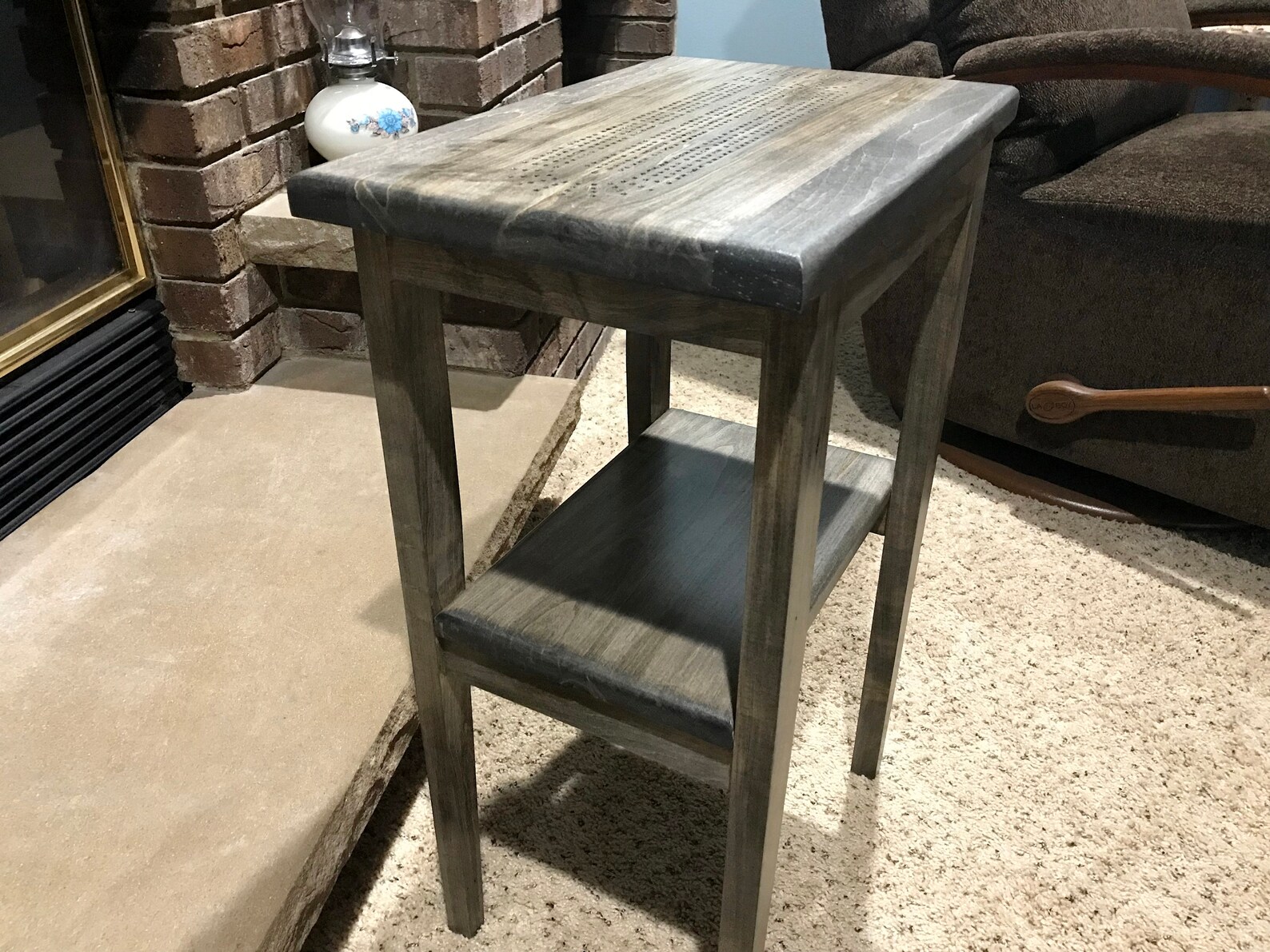 Handcrafted Stained Wood Cribbage Table Side Table - Etsy