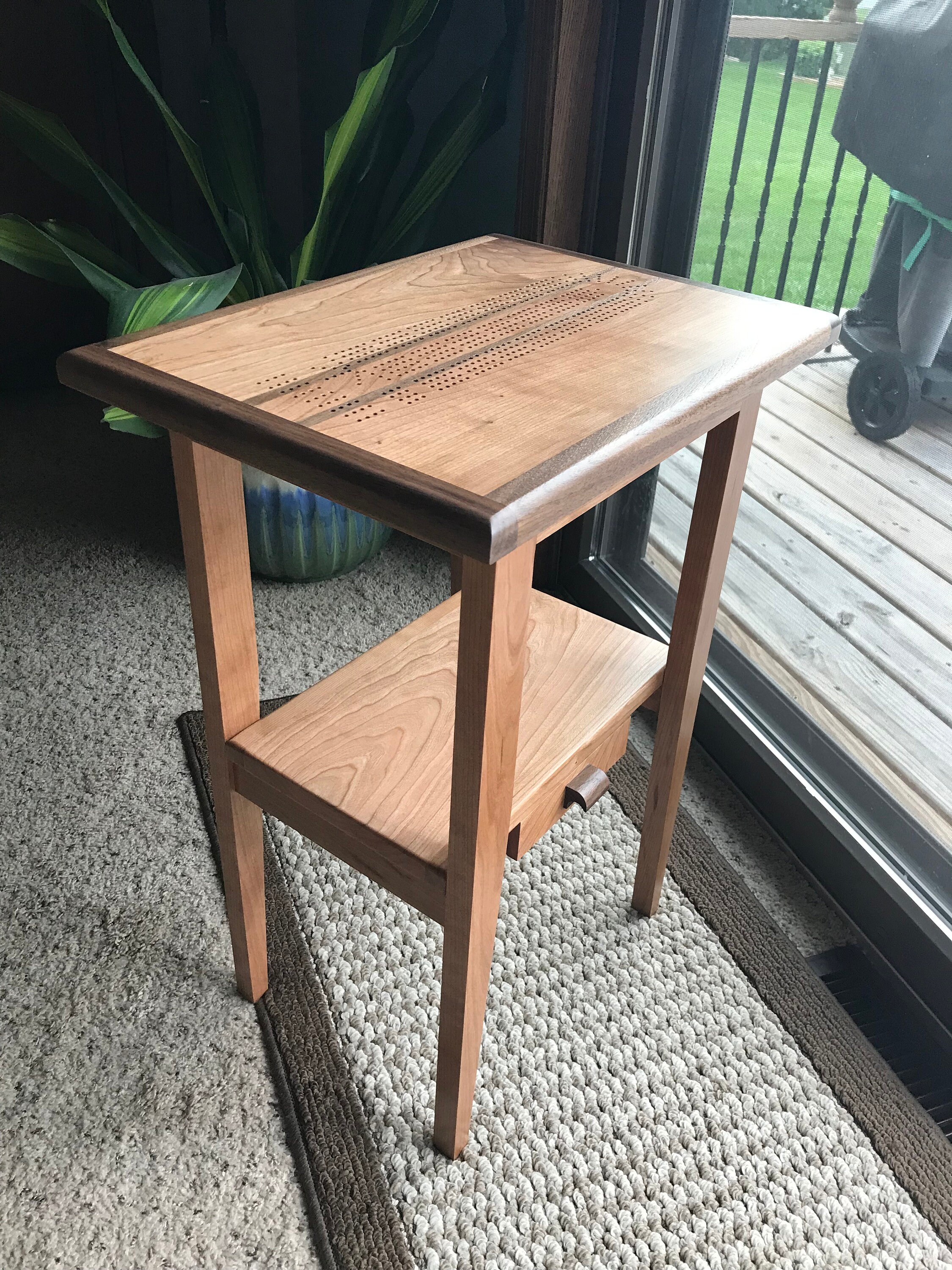 Handcrafted Wood Cribbage Table Side Table With Wood | Etsy