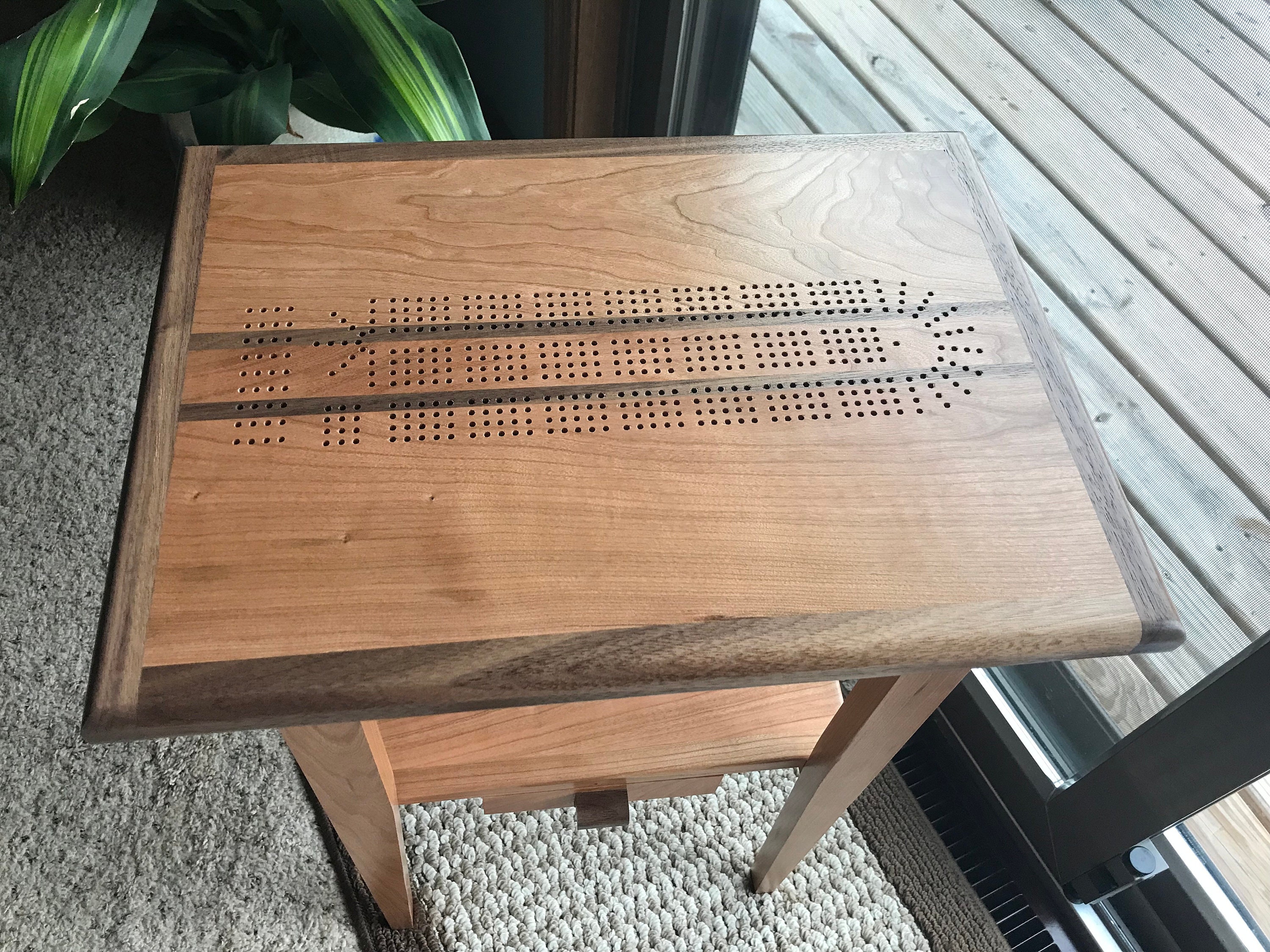 Handcrafted Wood Cribbage Table Side Table With Wood | Etsy