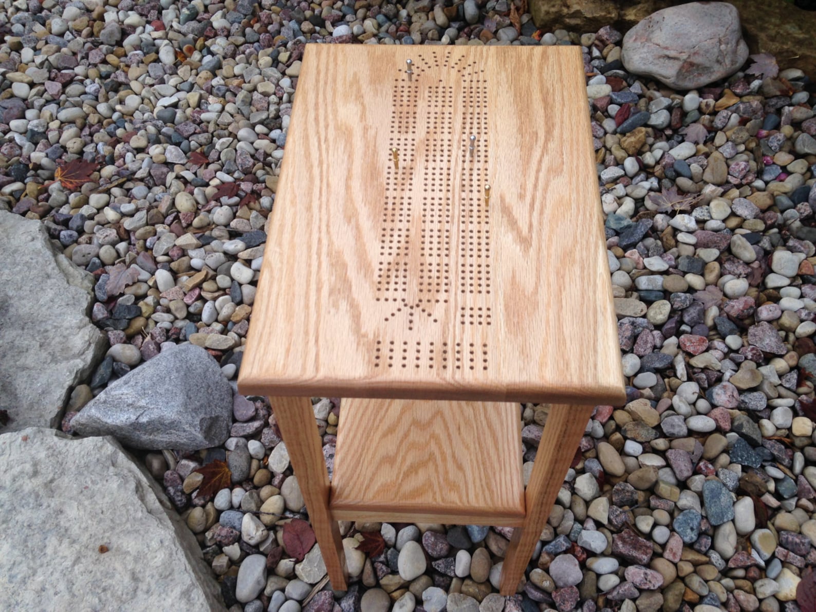 Handcrafted Wood Cribbage Table Small Side Table - Etsy