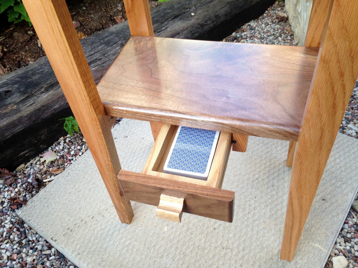 Handcrafted Wood Cribbage Table Side Table With Wood | Etsy