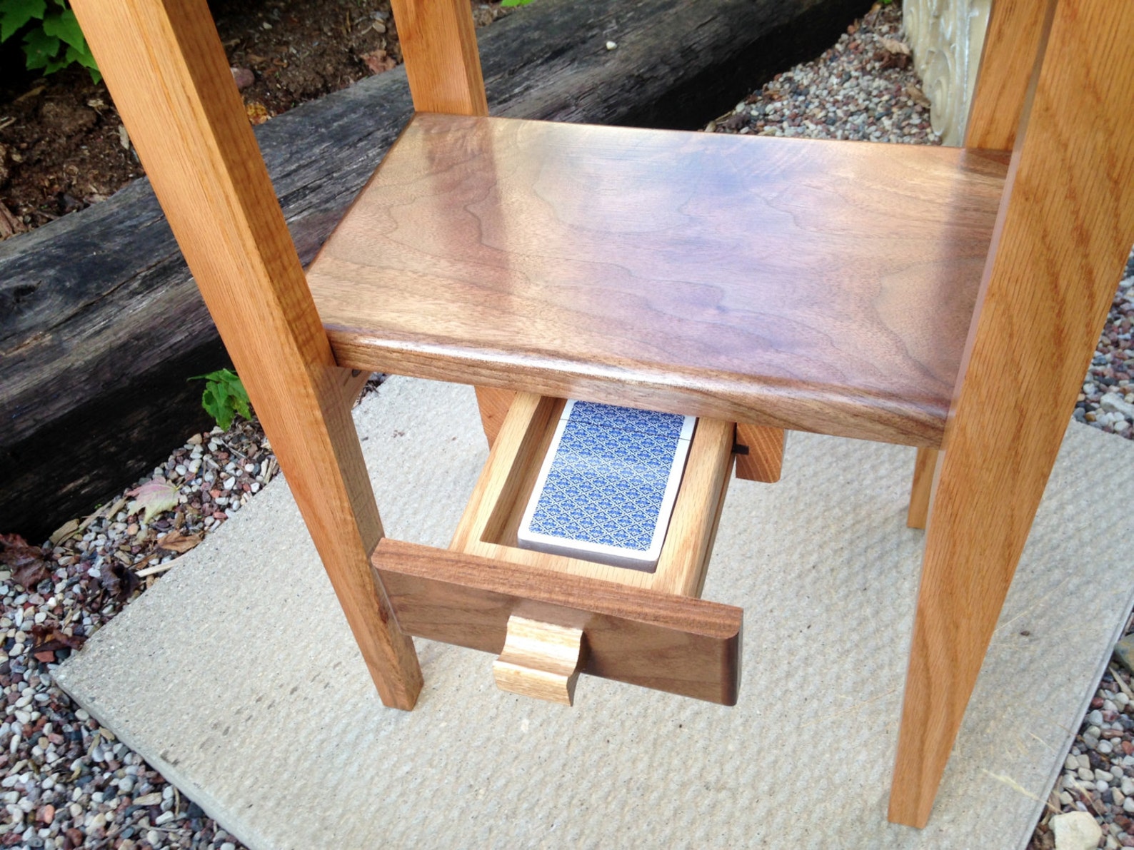Handcrafted Wood Cribbage Table Side Table With Wood | Etsy