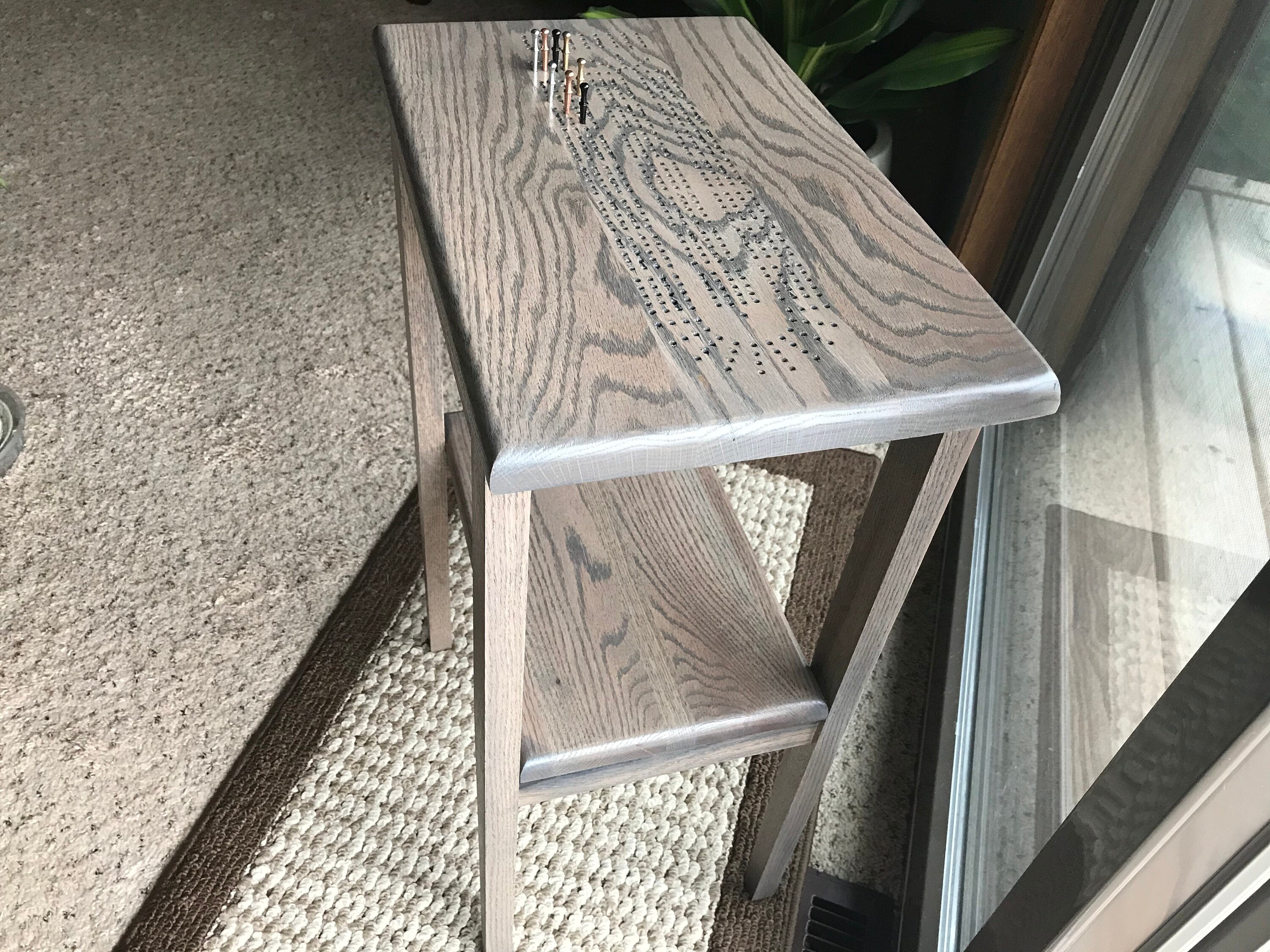 Handcrafted Stained Wood Cribbage Table Side Table | Etsy