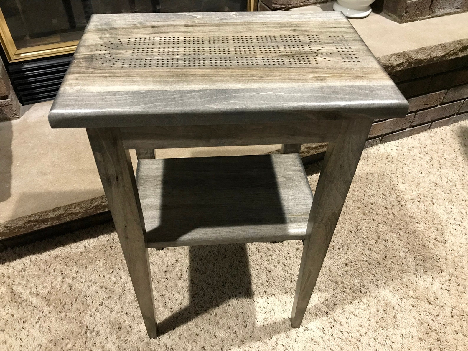 Handcrafted Stained Wood Cribbage Table Side Table - Etsy