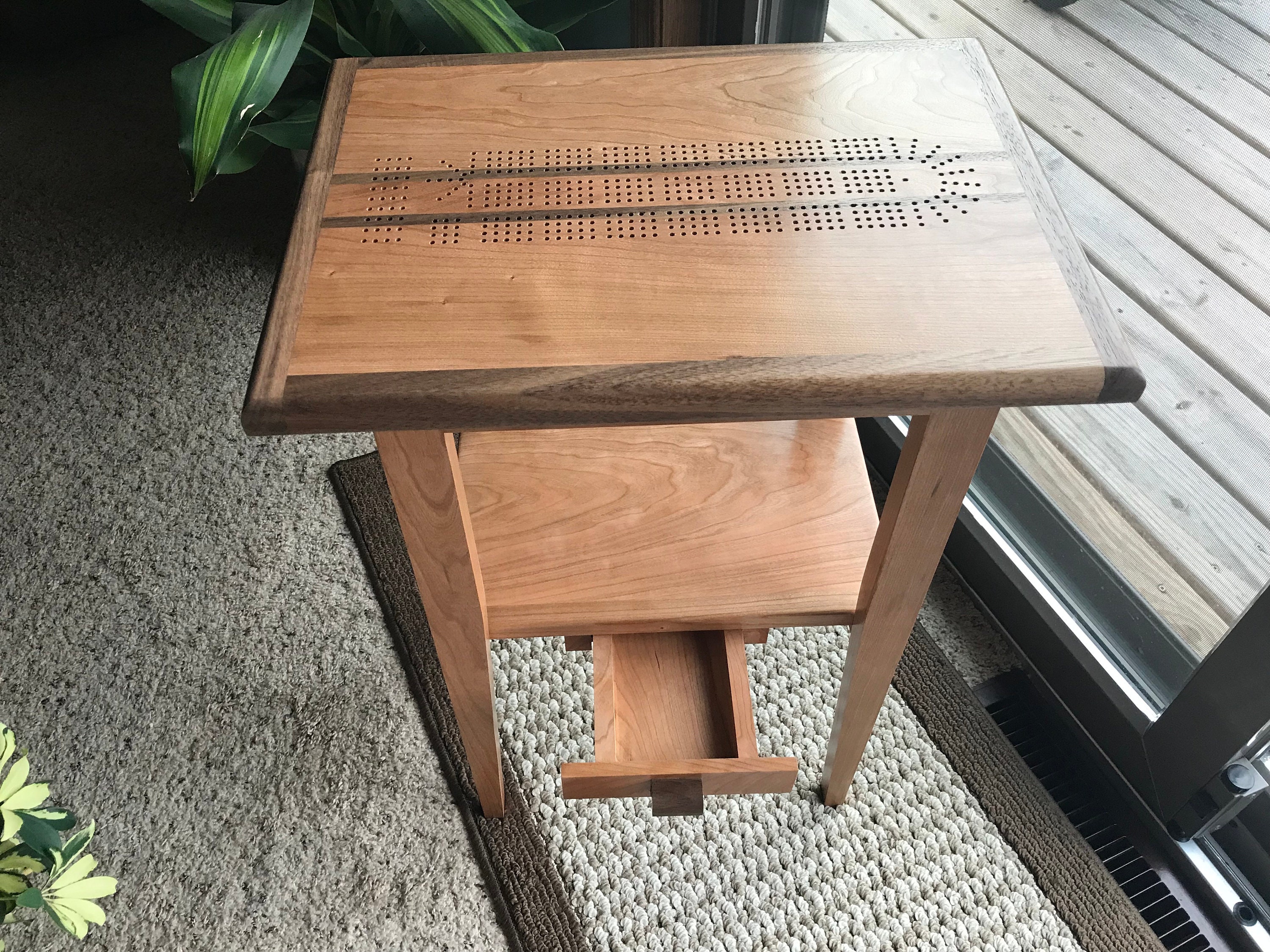 Handcrafted Wood Cribbage Table Side Table With Wood | Etsy