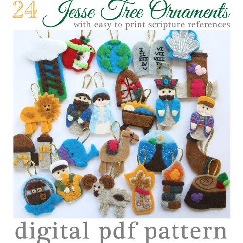 24 JESSE TREE Advent Ornaments PATTERN 24 Ornaments With - Etsy