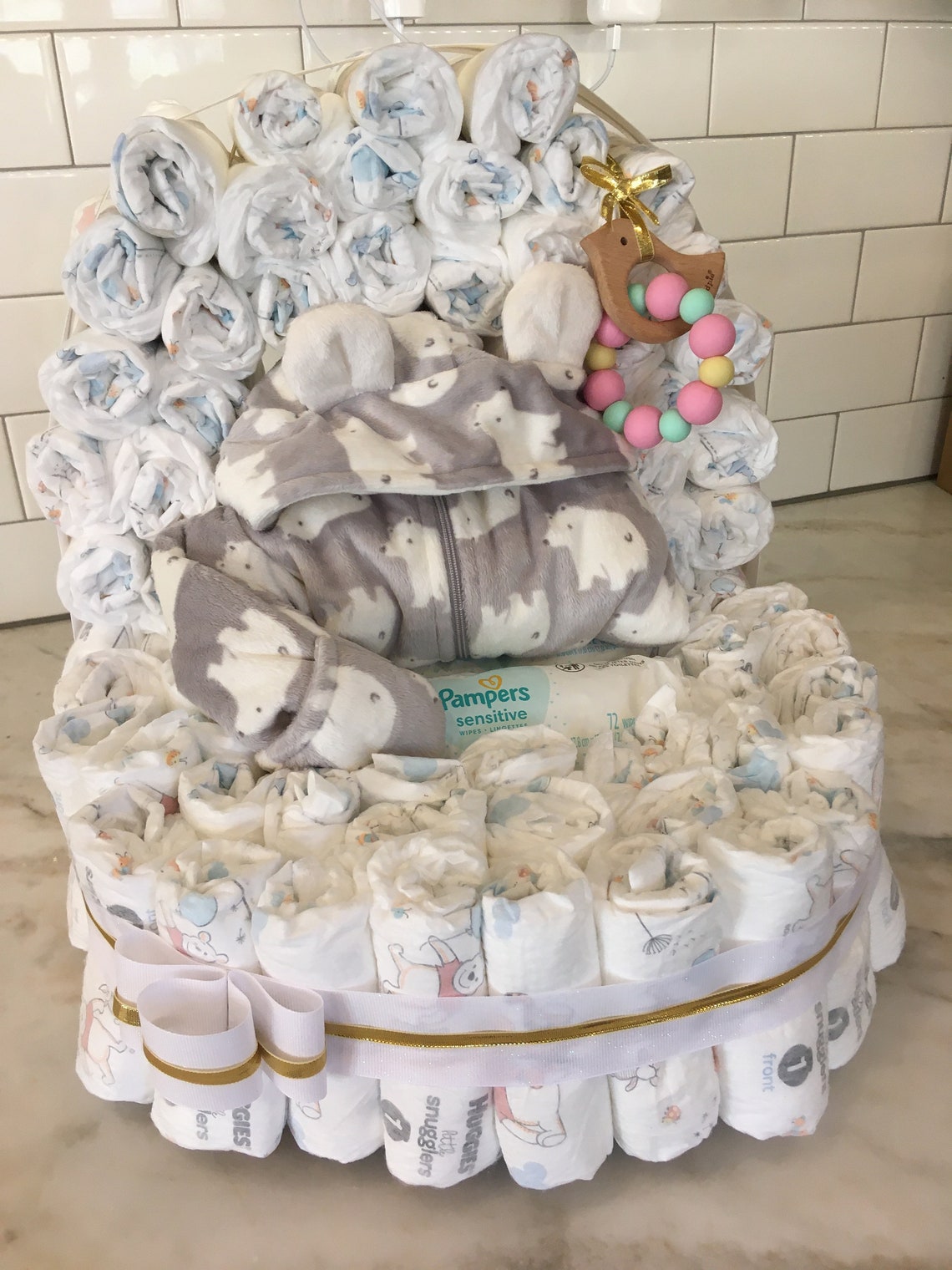 Diaper Bassinet • PATTERN • Diaper Cake for a Baby Shower • Expectant ...