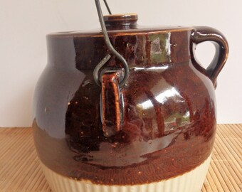 Bean Pot, Small Vintage Red Wing Union Stoneware Bean Pot With Lid ...