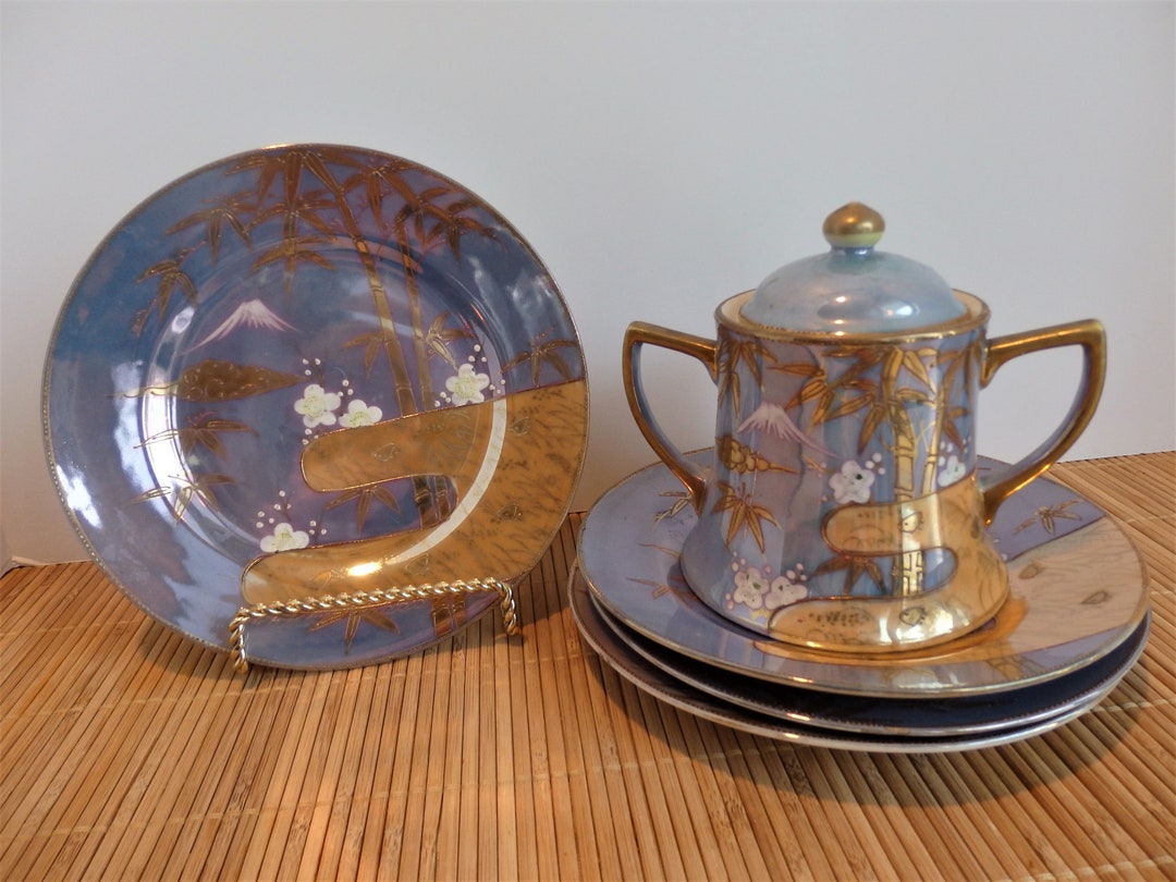 Japanese Blue Lusterware - Etsy