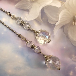 Set of Two, Clear Crystal Ceiling Fan Pulls, Crystal Light Pulls ...