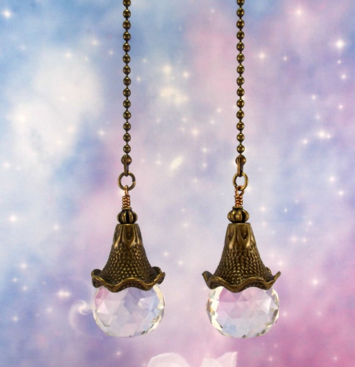 Clear Crystal Ceiling Fan Pull Set Crystal Light Pull Ball | Etsy