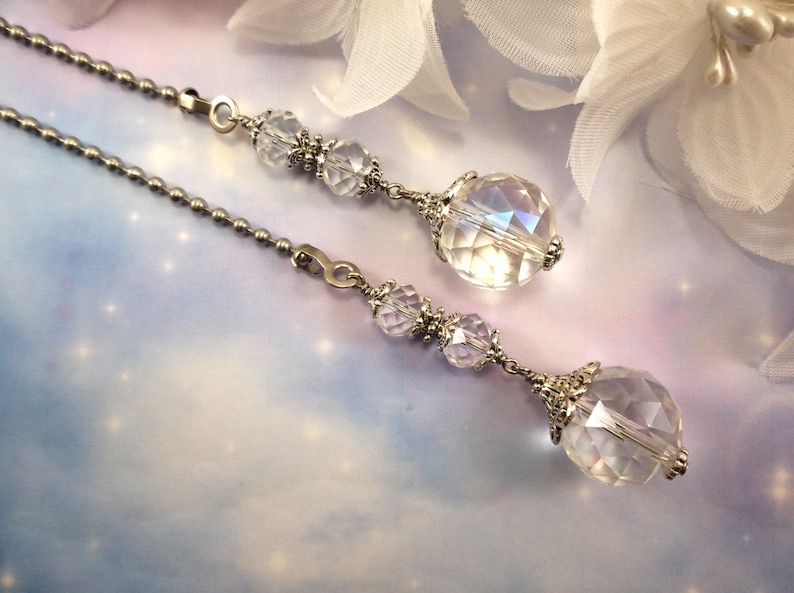 Set of Two Clear Crystal Ceiling Fan Pulls Crystal Light | Etsy