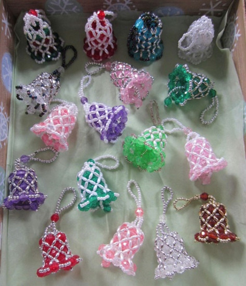 Bell Beaded Ornament - Red & Green Colors - Etsy