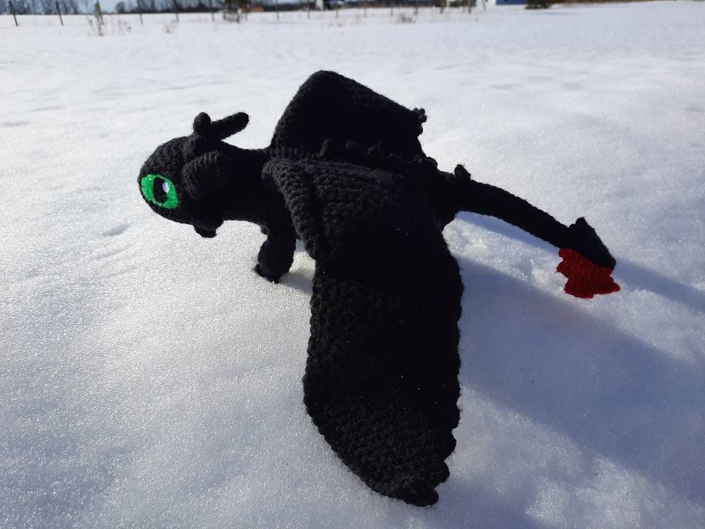 Toothless Crocheted Plush Large Toothless Plush Crocheted Toothless ...