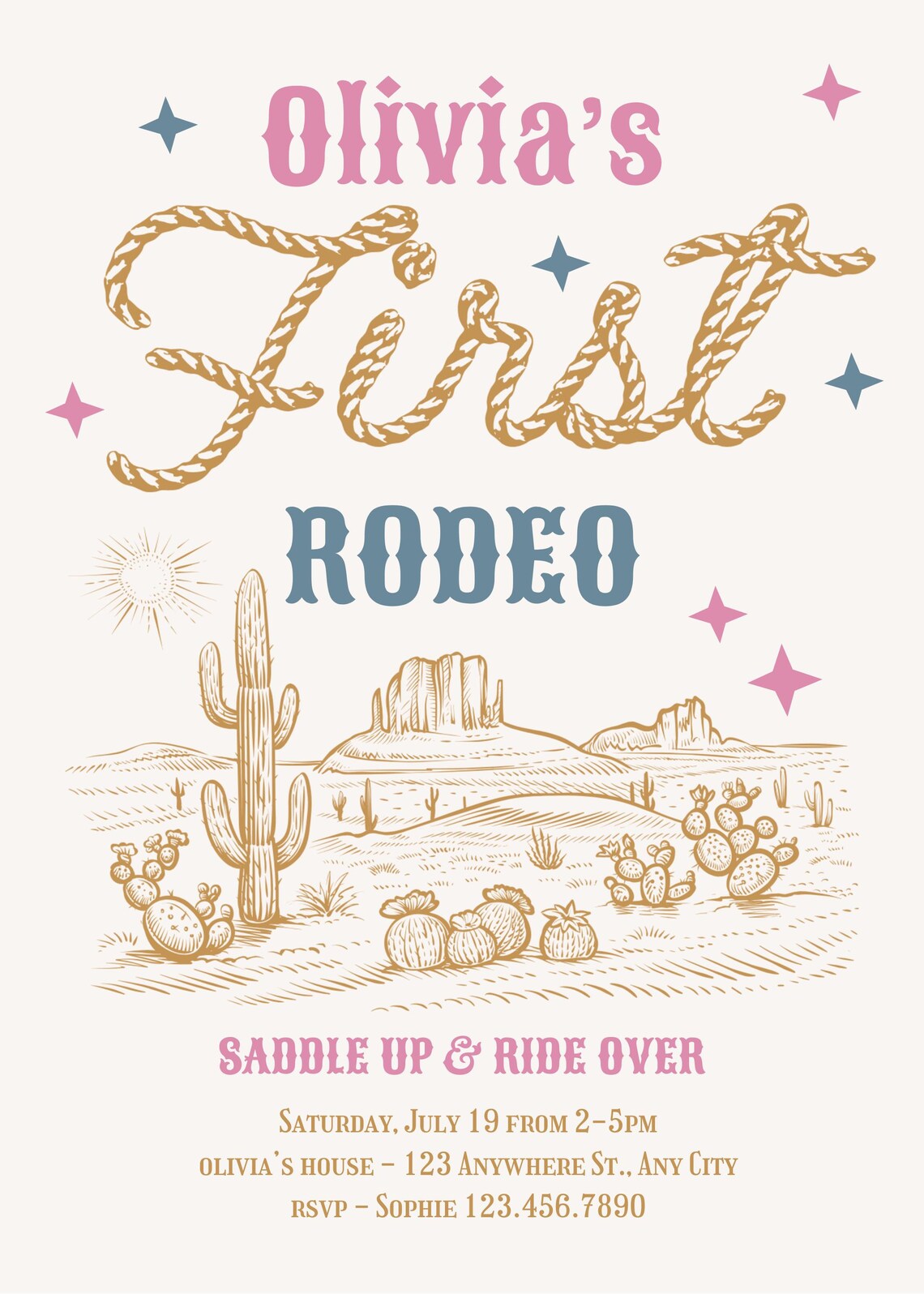 First Rodeo Birthday. First Birthday. Cowgirl Kid's Birthday. Digital ...