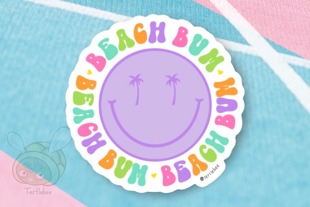 Beach Bum Vinyl Sticker, Laptop Sticker, Hydro Flask Sticker, Trendy ...