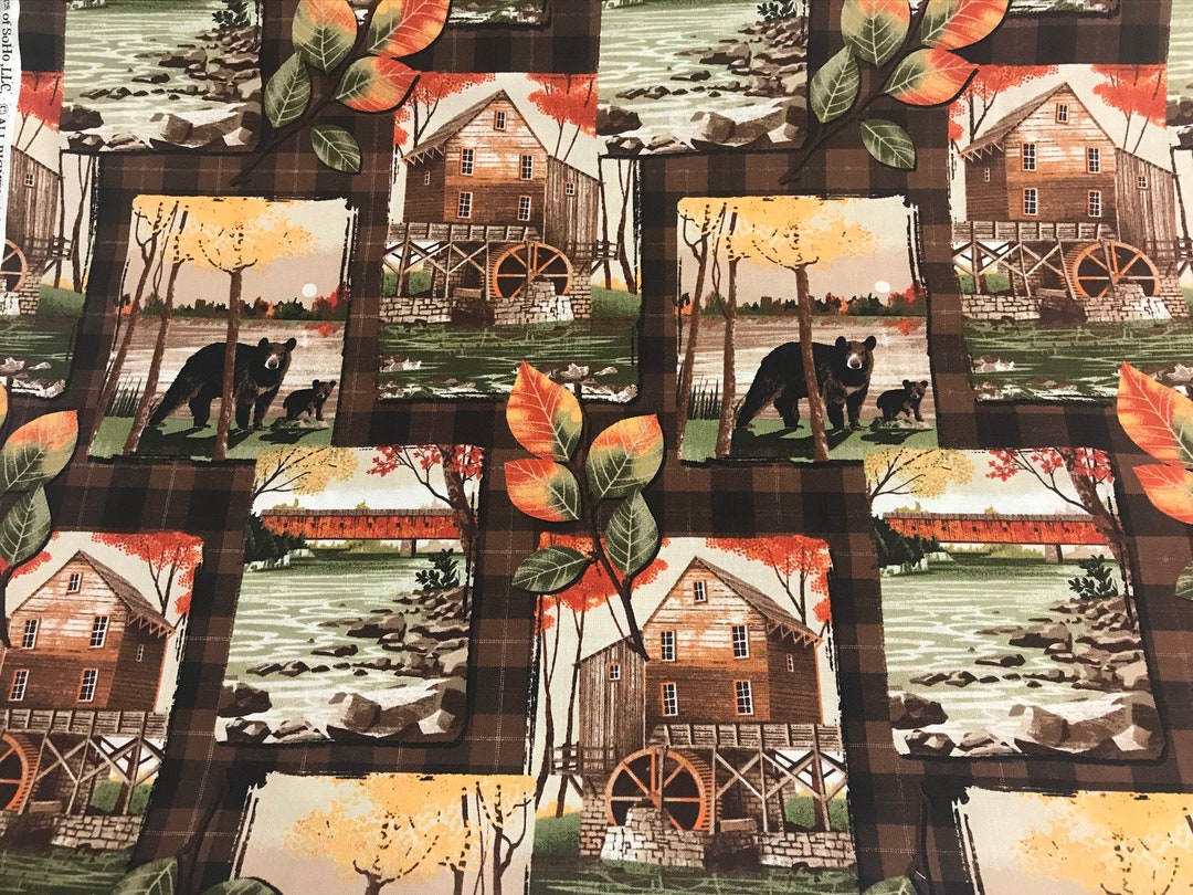 Country Fall Collage Fabric by Timeless Treasures, 100% Cotton (2 Yards ...