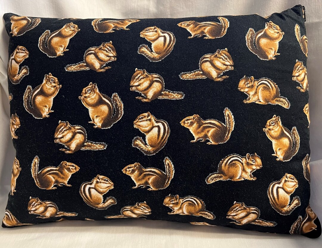 Chipmunk Travel Pillow 16X12 With Insert and Zipper 100% Cotton - Etsy