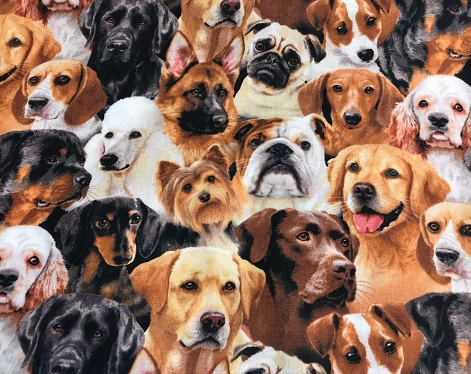 Dog Breeds Fabric by the Yard Elizabeth's Studio 100% Cotton 44 Inches ...