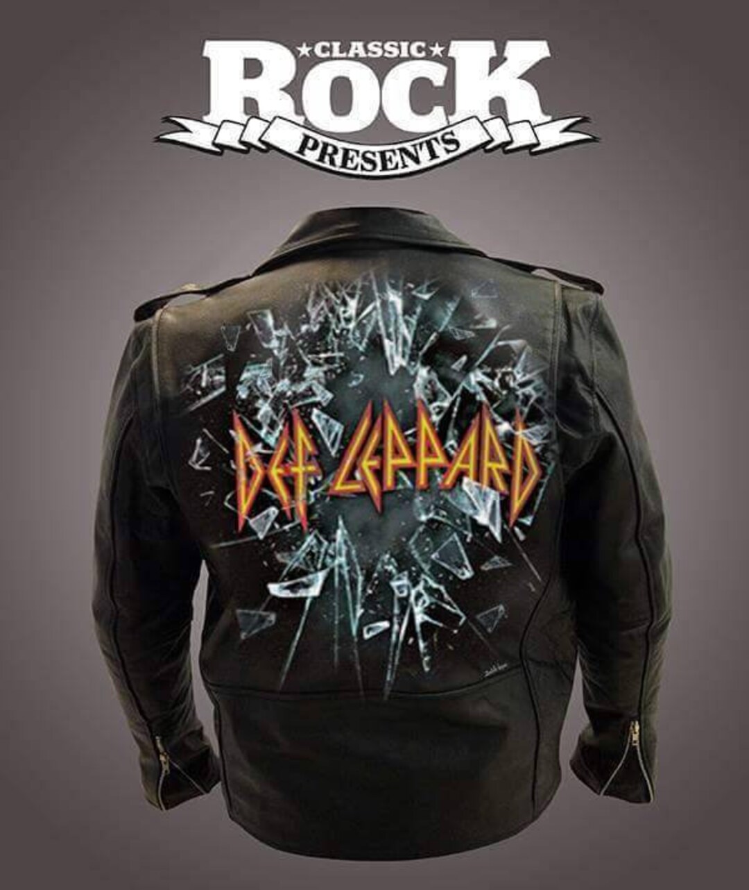 Def Leppard Custom Hand Painted Leather Jacket by French Artist ...