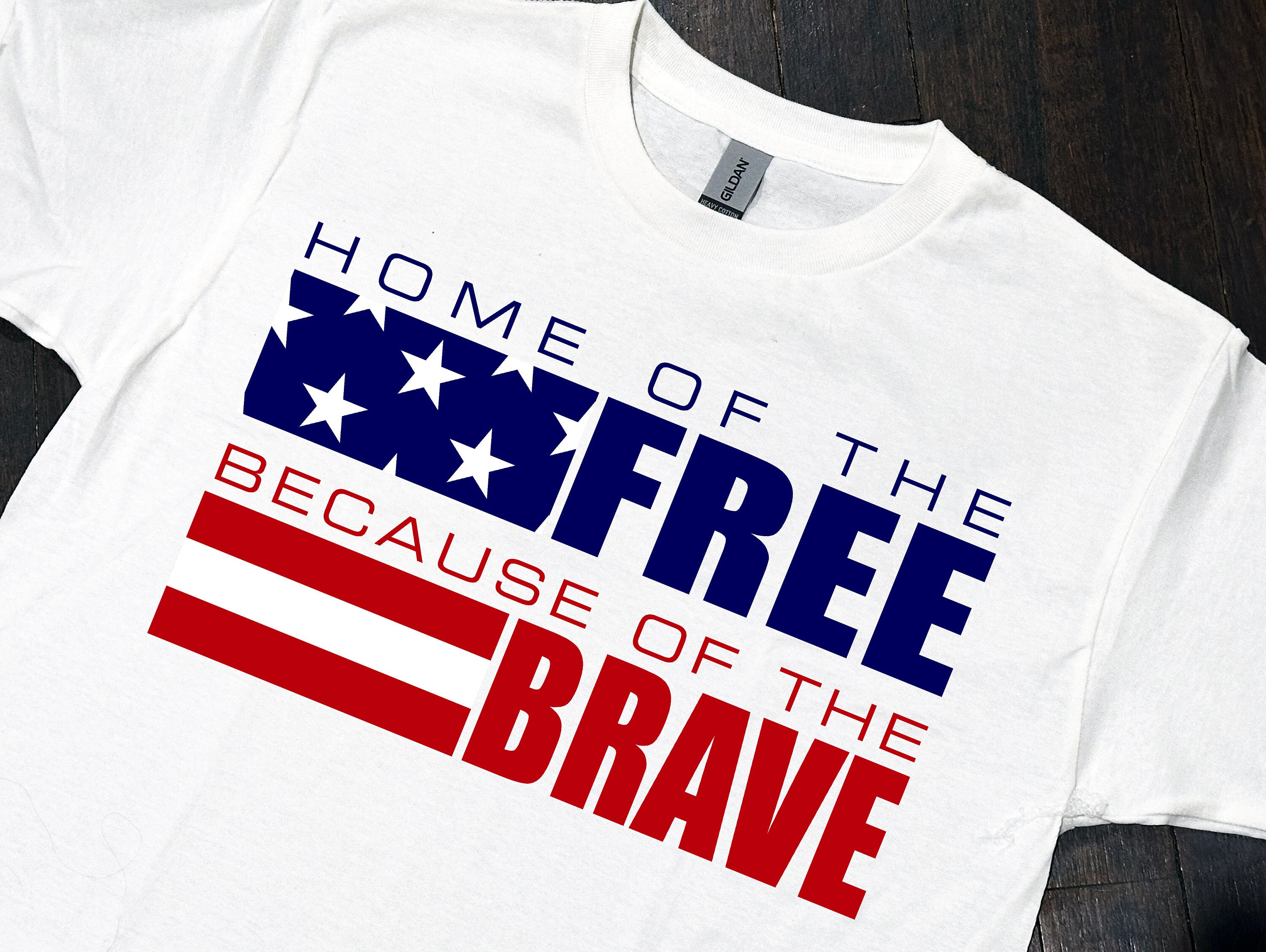 Home of the Free Because of the Brave SVG - Patriotic Design (digital ...