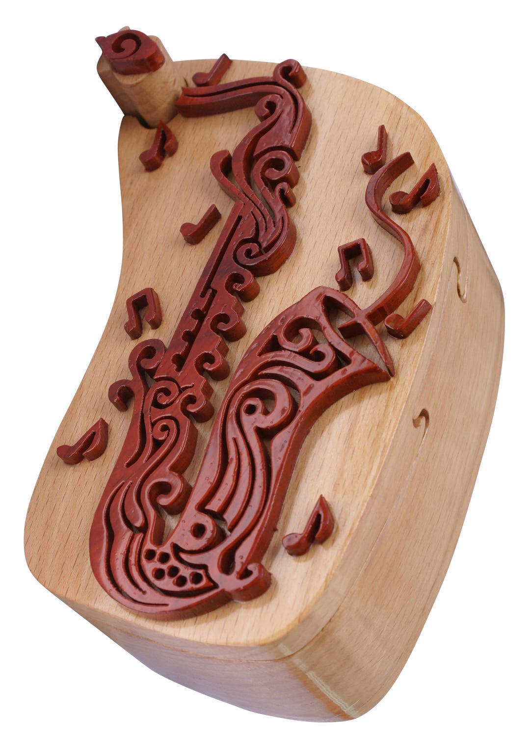 Saxaphone Hand Made Intarsia Puzzle Box - Etsy